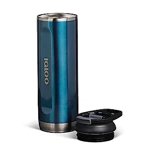 Igloo, 20 OZ Stainless Steel, Tumbler, Flip ‘n’ Sip, Modern Blue