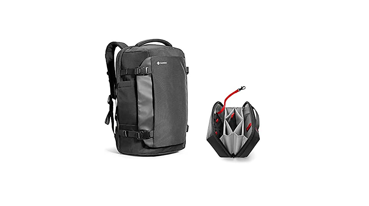 tomtoc Travel Backpack & Tech Organizer Bundle | 40L Capacity