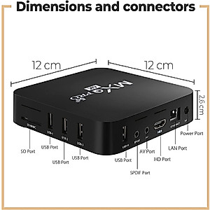MXQ PRO 4K Android 11 Smart TV Box with TV Remote Control Android TV Box with 2.4G 5G Dual Band WiFi Quadcore Processor Home Media Player with 4K Resolution and Full HD Converter (16GB ROM 2GB RAM)