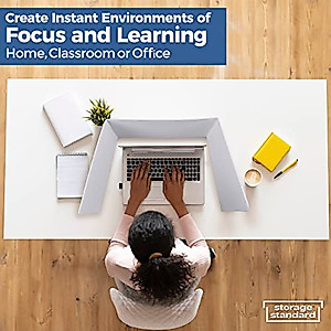 22 Pack Classroom Privacy Shields for Student Desks - Easy to Clean Plastic Sneeze Guard Folder Desk Divider Study Carrel - Classroom Materials for School Teachers - Includes Extra Labels