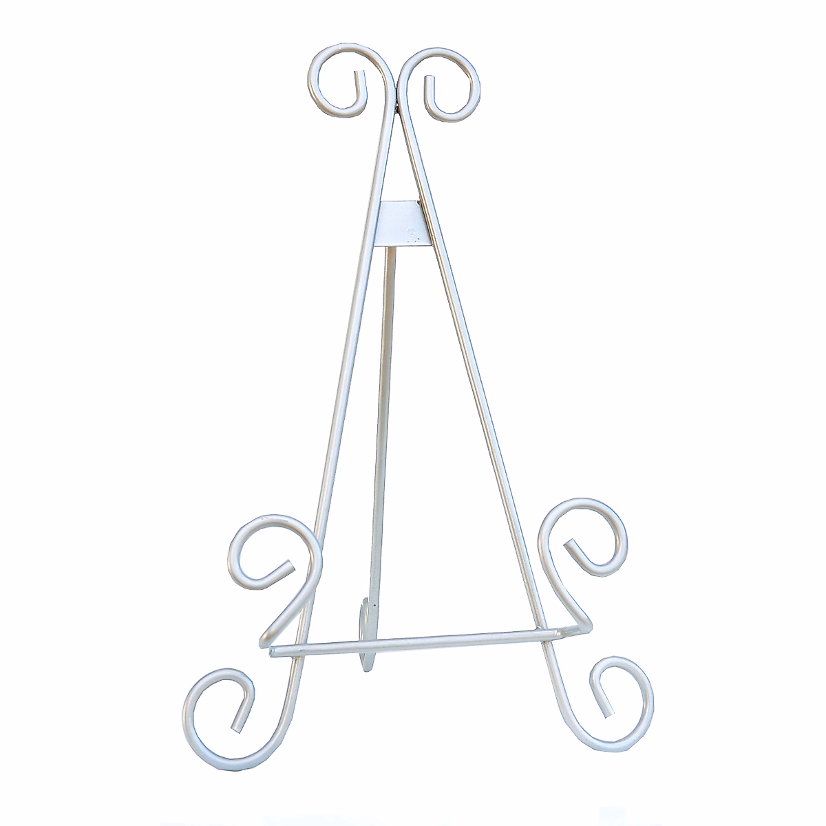 Heavy Duty Metal Artisan Curved Book Stand, Picture Frame Stand, Plaque Stand, Cook Book Stand, Silver