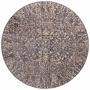 Loloi Chris Loves Julia x Rosemarie ROE-04 Graphite/Multi Oriental Area Rug 7'-9" x 7'-9" Round