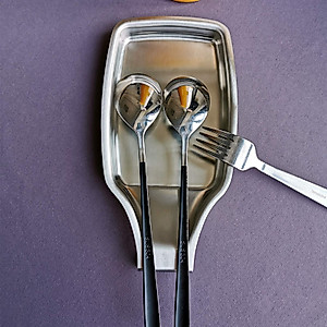 Spoon Rest for Kitchen Counter, Stainless Steel Spoon Holder for Stove Top, Dishwasher Safe