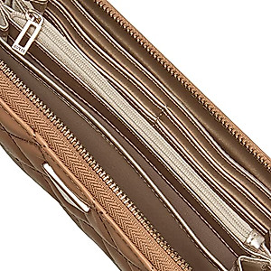 GUESS Cessily Large Zip Around Faux Leather Wallet, Beige