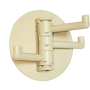 Fineget Wall Adhesive Hooks for Hanging Bathroom Kitchen Door Hooks 3 Rotatable Arms Round Sticky Hooks Cream 2 Pairs