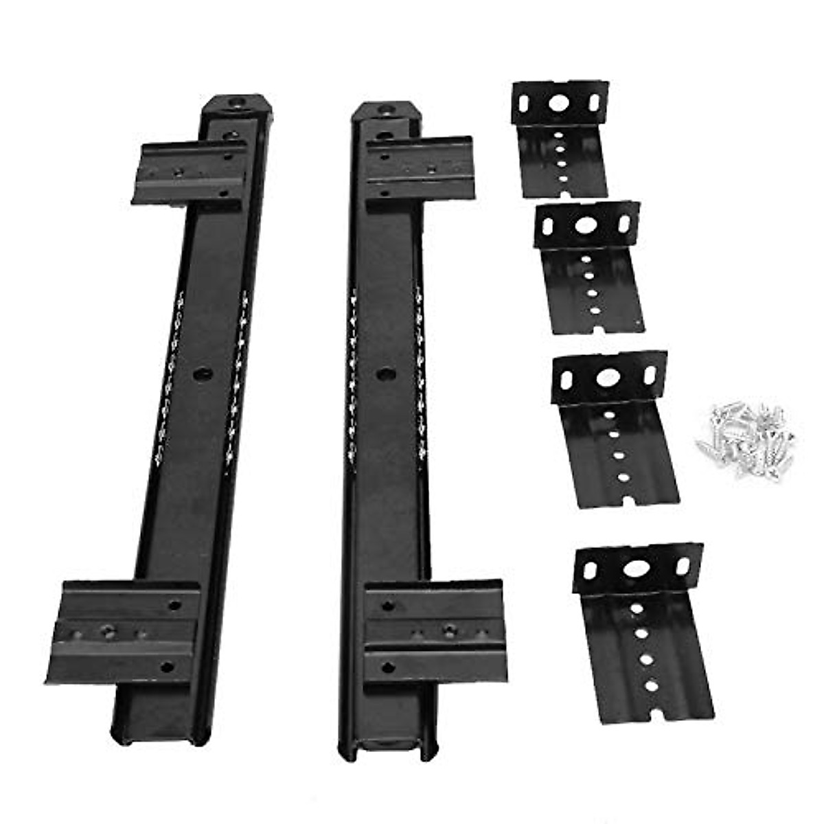 2Pcs 22 Inch Keyboard Slide Drawer Slide Thickened Cold Rolled Steel Computer Drawer Tray Accessories Computer Desk Keyboard Slide Rail Bracket(Black)