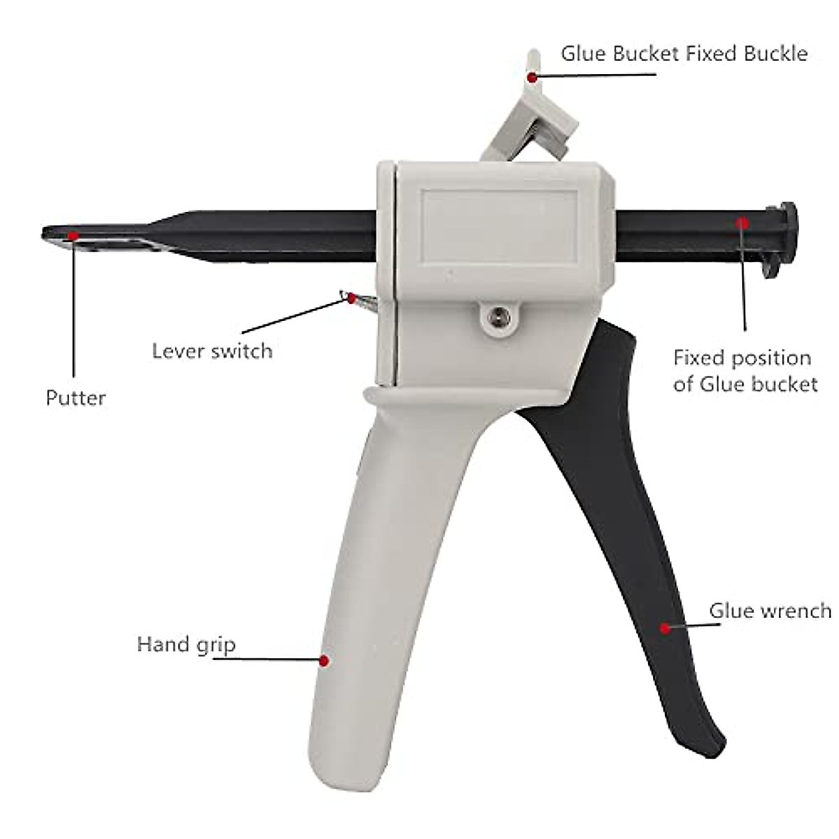 50ML AB Glue Gun, 7.5 x 2.3 x 6in Mixed Universal 1:1 and 2:1 Adhesive Application Handle Tool
