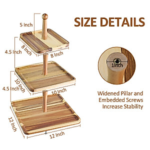 EDUROMI Wooden Cupcake Stand, Cupcake Tower Tiered Stand for 24 Cupcakes, 3 Tier Wood Dessert Serving Tray Stand for Home