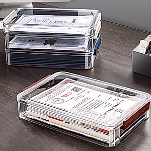 Jonvin A4 File Portable Project Case,Office Supplies Accessories File Protector Case Organizer,Documents Magazines Paper Protector, Office Supplies File Storage Case (13.64 x 9.21 x 2.55 in)