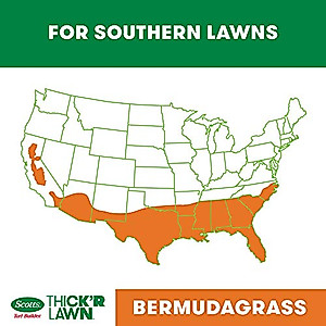 Scotts Turf Builder THICK'R LAWN Grass Seed, Fertilizer, and Soil Improver for Bermudagrass, 4,000 sq. ft., 40 lbs.
