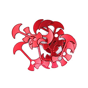 FGen 12pcs Deck Plank Road Camping Fish Bone Nail Rope Buckle Tent Windproof Rope Fish Bone Nail Aluminum Alloy Anchor Buckle Umbrella Rope