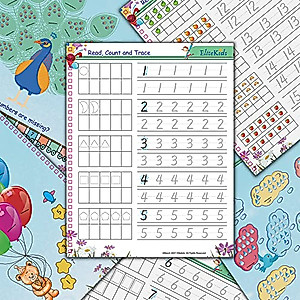 Premium Edition 11x8.5 Inch EliteKids Large Magic Practice Copybook for Kids- Kindergarten Numbers and Math 2-Book Set, Preschool K-1 Groove Number Math Workbooks with Magical Pens