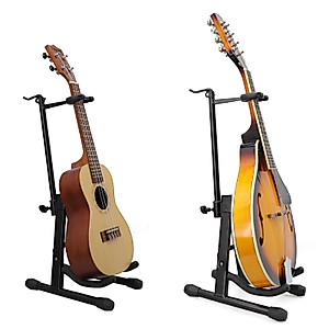 Rayzm Violin Stand with Bow Holder, Adjustable Portable Folding Tripod Metal Stand for Violin/Ukulele/Mandolin, Easy Installation