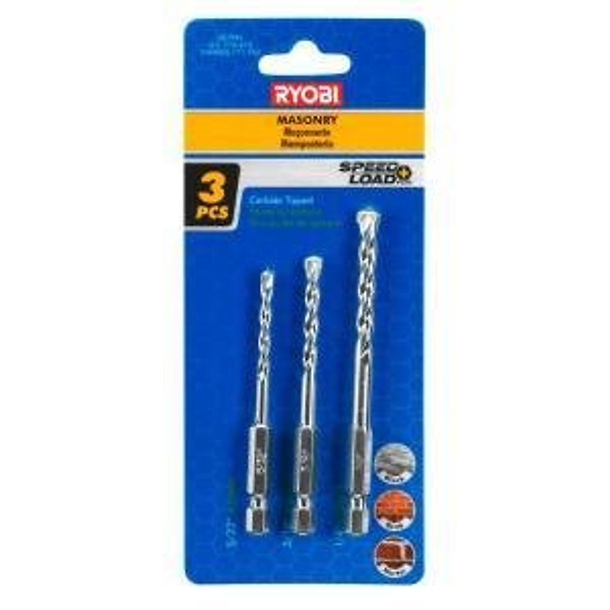 Ryobi 3 Piece Carbide Tip Masonry Bit Set AR1995
