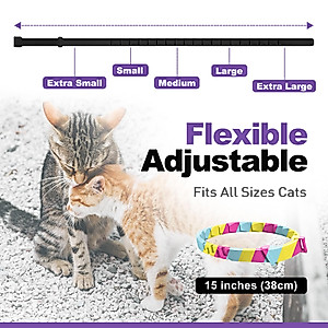 TachengMc 4 Pack Calming Collar for Cats, Cat Collars Efficient Relieve Reduce Anxiety Stress，Make Comfortable Relaxed，Pheromones Collar, Cat Calming Collar Kitten Supplies, Lasting 60 Days, Rainbow