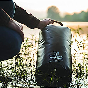 Wise Owl Outfitters Waterproof Dry Bag Backpack - Thick, Durable Water Bag for Kayaking, Camping, Boating, Beach and Outdoor Water Sports - Black, 5L