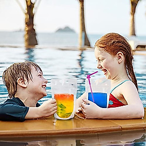 100 Pcs Drink Pouches for Adults, Clear Juice Pouches, Hand-held Reusable Drink Pouches with Straws Funnel Smoothie Heavy Duty Drink Bags for Cold Hot Drinks