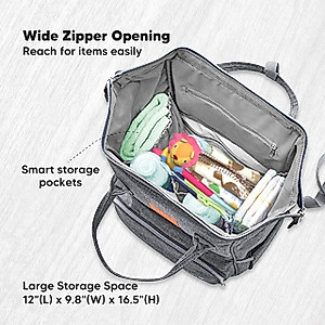 KeaBabies Diaper Bag Backpack and Portable Diaper Changing Pad - Waterproof Multi Function Baby Travel Bags - Waterproof Foldable Baby Changing Mat - Diaper Changing Station -Travel Diaper Change Pad