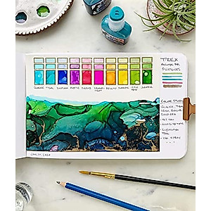 T-Rex Inks Premium Alcohol Inks Starter Set- 12 Vibrant XL Colors - Alcohol Ink for Epoxy Resin Dye, Painting, Tumbler Making & More - Storage Box & Alcohol Ink Blending Solution - 20ml Bottles