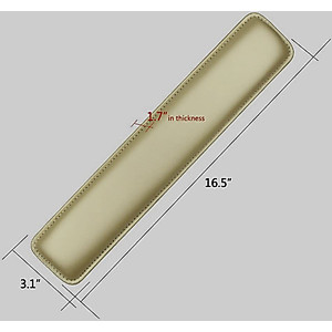 Keyboard Wrist Rest Pad,Soft PU Leather Wrist Support with Interior Soft Cushion Foam for Office/Computer/Laptops/Keyboard,Easy Typing & Pain Relief,16.5" Gold