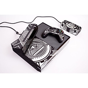 Designer Skin Sticker for the Xbox One Console With Two Wireless Controller Decals White Blossoms & Butterflies by 247Skins