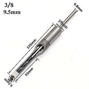 4Pcs HSS Mortise Chisel Set Woodworking Square Drill Bits Wood Hole Saw with Twist Drill