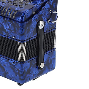 22 Key 8 Bass Accordion, Accordian Professional Kids Accordion Toy Accordion Button Accordian for Kids Adults Beginners Students for Performance Banquet, Party(Navy blue, blue)