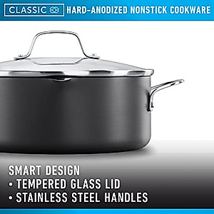 Calphalon Classic Hard-Anodized Nonstick Cookware, 5-Quart Dutch Oven with Lid