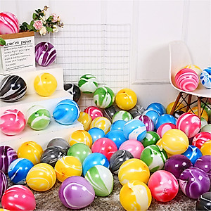 Rainbow Tie Dye Balloons 50PCS 12 Inch Agate Marble Latex Swirl Balloons For Tie Dye Birthday Party Supplies,Candyland,Bachelorette,Fun Hippie Party Decorations(Multi-Color)