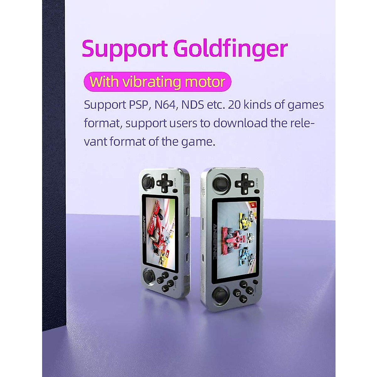 MJKJ RG351M Handheld Game Console , Aluminum Alloy Shell 64G TF Card 2500 Classic Games Support WiFi Function Open Source System RK3326 Chip 3.5 Inch IPS Screen (Gray)