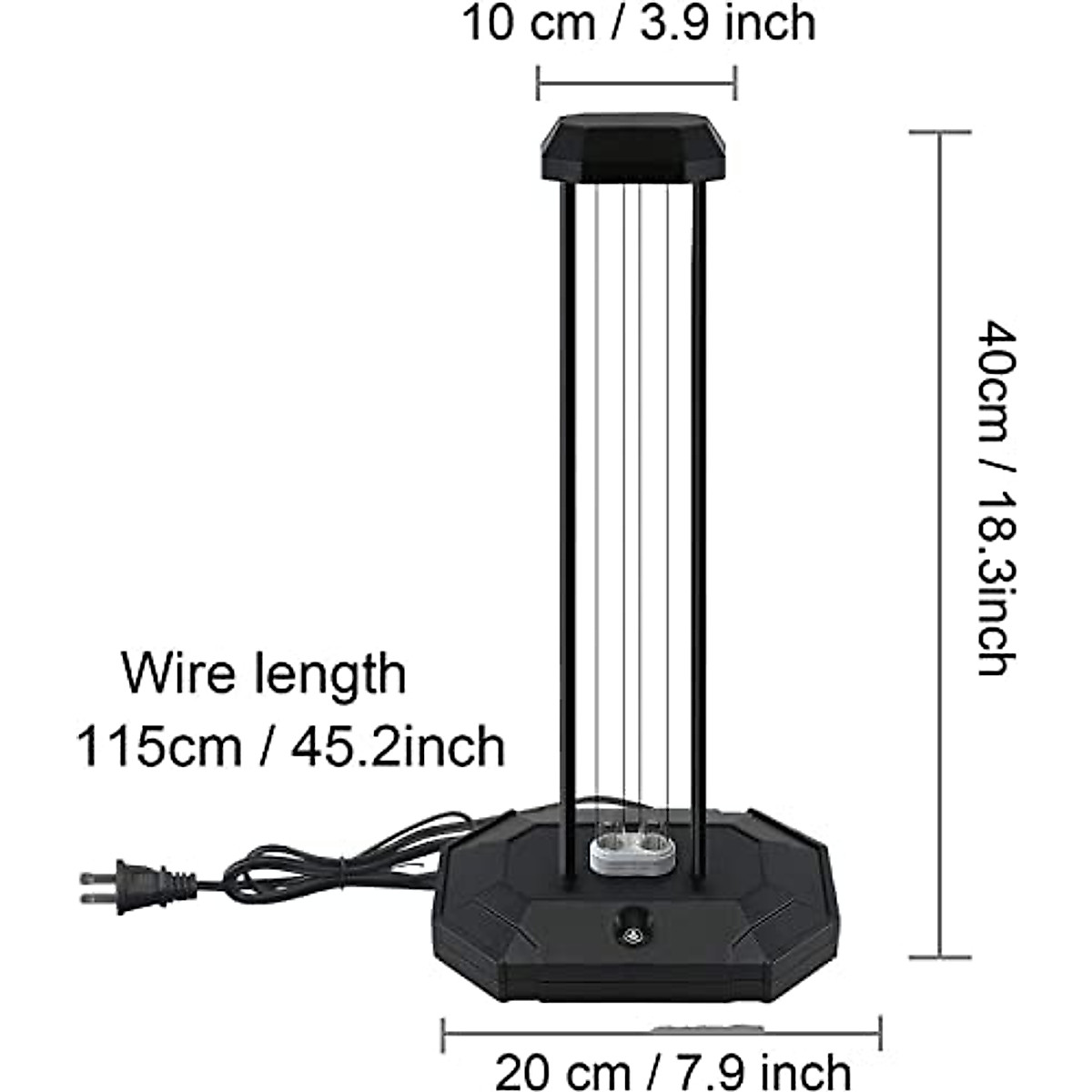 BAIMNOCM Germicidal UVC Lamp Light 38W UV Light sanitizer Ozone Disinfection lamp with Remote Control Timer for Car/Household/Pet Area
