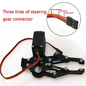 Professional Metal Robot Arm/Gripper/Mechanical Claw/Clamp/Clip with High Torque Servo, RC Robotic Part Educational DIY for Arduino/Raspberry Pie, Science STEAM Maker Platform (Black)