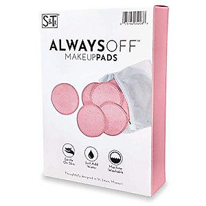 S&T INC. Makeup Remover Wipes for Skin Care with Laundry and Storage Bag, Reusable Makeup Wipes or Face Towels, Travel Essentials, Pink, 4.25 In. Diameter, 16PK