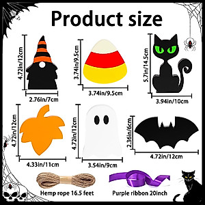 JOICEE Halloween Tiered Tray Decorations, 6Pcs Halloween Wooden Table Sign, Black Cat Ghost Bat Candy Corn Freestanding Table Shelf Farmhouse Rustic Signs for Halloween Home Indoor Décor.