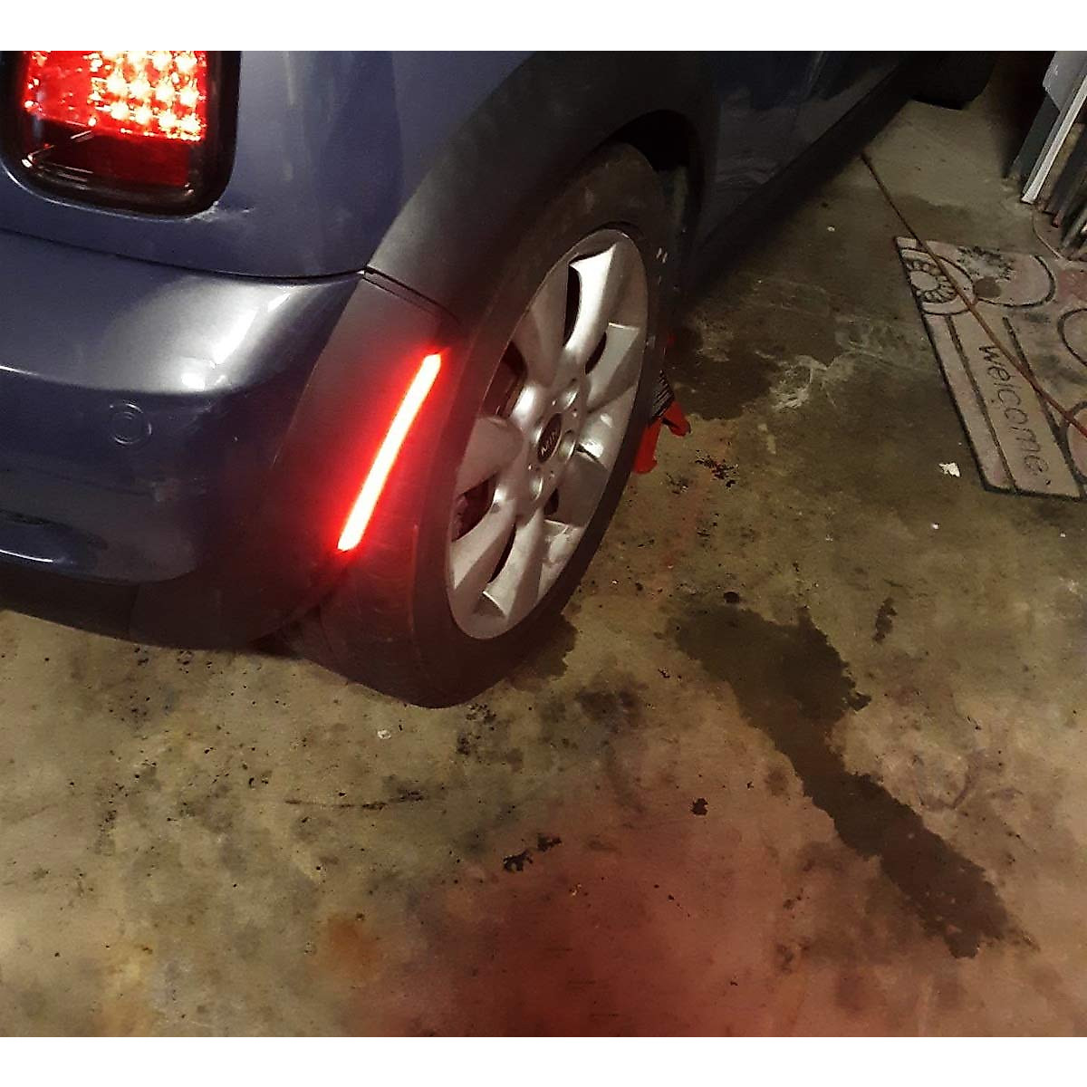 iJDMTOY Smoked Lens Amber/Red Full LED Side Marker Light Kit Compatible With 2002-2008 Gen1 MINI Cooper R50 R52 R53, Powered by Total 120-SMD LED, Replace OEM Sidemarker Lamps