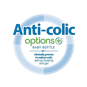 Dr. Brown’s Natural Flow® Anti-Colic Options+™ Narrow Baby Bottles 8 oz/250 mL, with Level 1 Slow Flow Nipple, 3 Pack, 0m+ Blue