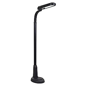OttLite Tattoo Artist Standing Floor Lamp with Adjustable Neck - 24w Compact Fluorescent Lamp for Bright Natural Daylight - Multiuse Design is Perfect for Illuminating Tattooing Work Areas