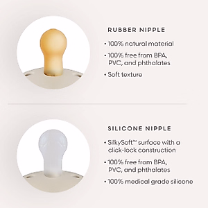 FRIGG Andersen Fairytale Natural Rubber Baby Pacifier | Made in Denmark | BPA-Free (Cream/Blush, 0-6 Months)