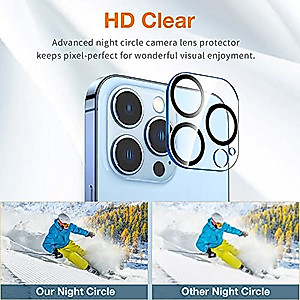 EGV [3+2 Pack] Screen Protector for iPhone 13 Pro 6.1 Inch with Camera Lens Protector, Tempered Glass With Alignment Kit, 9H Hardness, Case Friendly