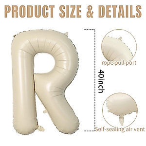40 Inch Cream BRIDE Balloons, Large Letter Balloons Foil Helium Balloons, Beige Mylar Big Alphabet Balloons, Cream Balloon Letters for Wedding Engagement Bride To Be Party Decorations
