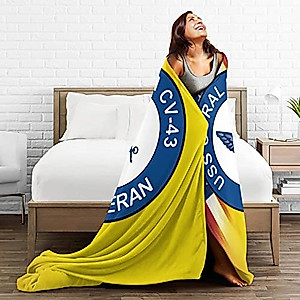 USS Coral Sea Cv-43 Flannel Abstract Throw Blanket, Super Soft Fleece Decorative Blankets Fuzzy Microfiber Blanket for Couch Bed Sofa