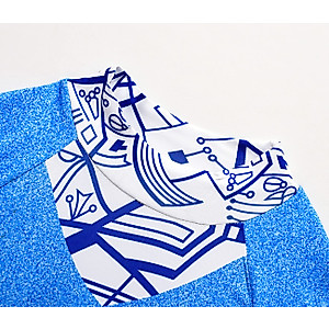 Akokvlar Zombies Alien Costume for Girls Cheerleader Halloween Party Dress Up Set (Sky Blue, 5-6 Years)