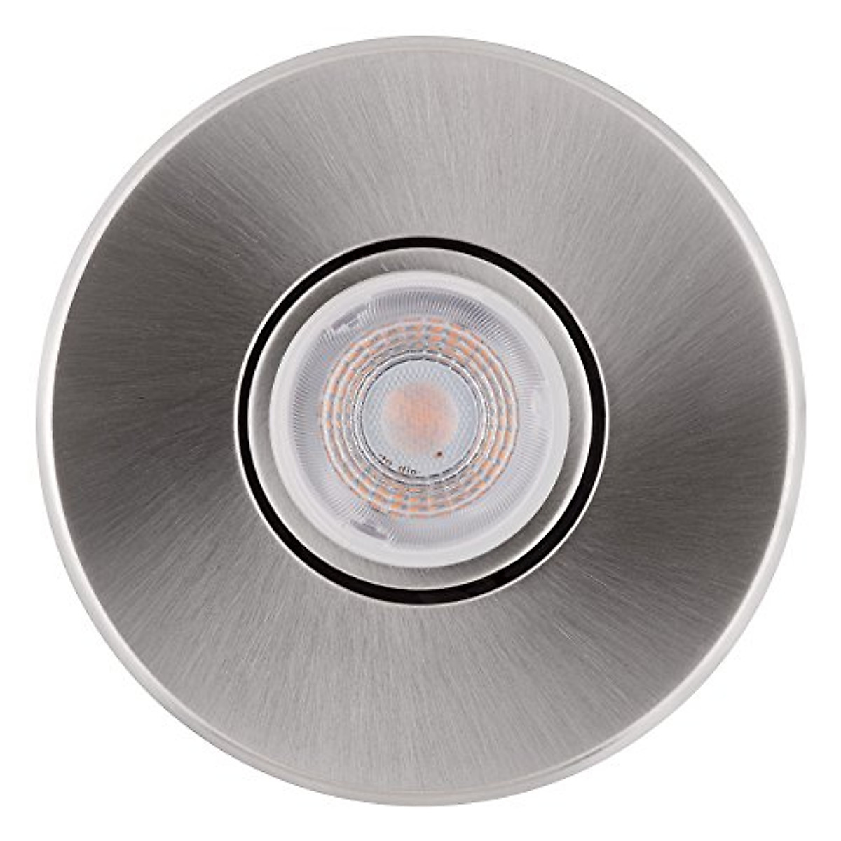 4" LED IC Rated Swivel Round Trim Recessed Lighting Kit, Brushed Nickel, Easy Install Push-N-Click Clips, LED Bulb Included, 3.88" Hole Size,90734