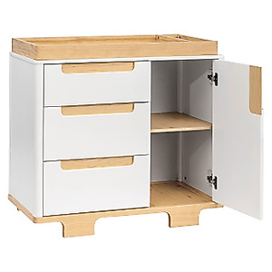 Babyletto Yuzu 3-Drawer Dresser in White and Natural, Greenguard Gold Certified