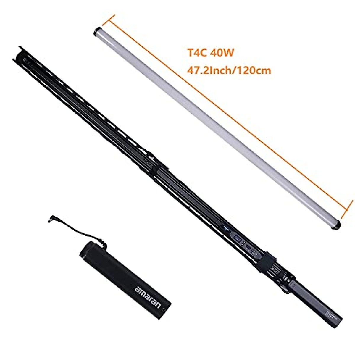 Aputure Amaran T4C RGBWW LED Tube Light,40W 2500K-7500K AdjustableHandheld Light Wand Support APP and DMX Control (120cm)