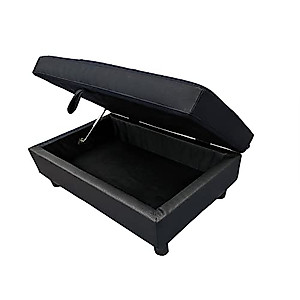 ERYE Faux Leather Corner Sectional Sofa Couch with Chaise and Storage Ottoman, L-Shaped Upholstered Sofa&Couch W/ 2 Pillows for Home Office Apartment Living Room Furniture Sets