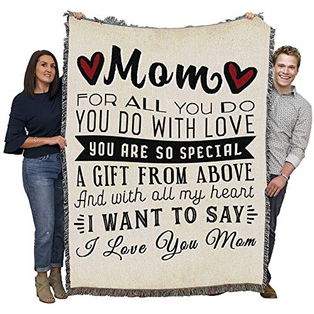 Pure Country Weavers Mom for All You Do Blanket - Gift Tapestry Throw Woven from Cotton - Made in The USA (72x54)