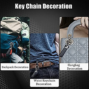 JDDRY Carbon Fiber Style Car Keychain Microfiber Leather Key Chain,Universal Key Chains for Key Fobs for Men and Women,360° Rotatable Swivel, Anti-Lost D-Ring, 2 Keyrings(Carbon Fiber Black,1Pack)