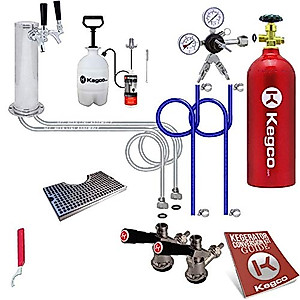 Kegco KC EBUTCK2-5T Ultimate Tower 2 Kegerator Conversion Kit with 5 lb Tank, Stainless Steel