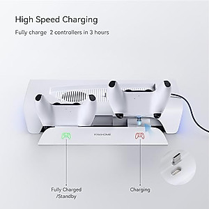 KIWIHOME Cooling Station for PS5 Accessories, Upgraded Controller Charging Station with Magnetic Dongles, Vertical Stand with RGB for Old PS5 Version Only, Not for PS5 Slim and New PS5 Pro